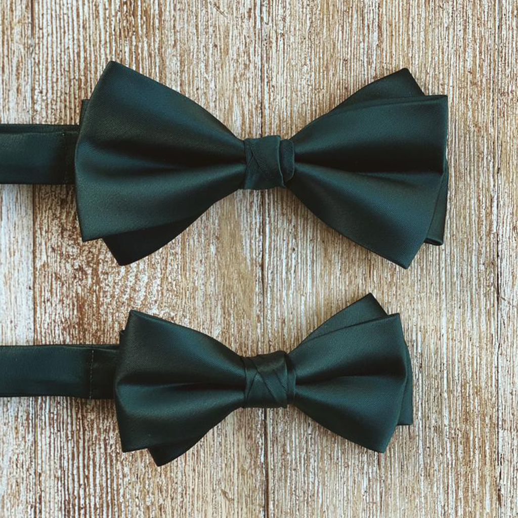Emerald Green Satin Bow Ties – London Jae Apparel
